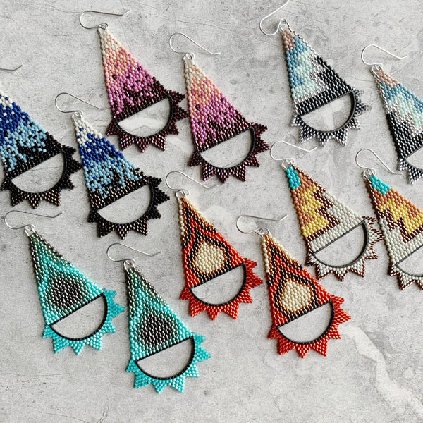 Brick Stitch Triangle Earrings – LITVA'S Jewelry